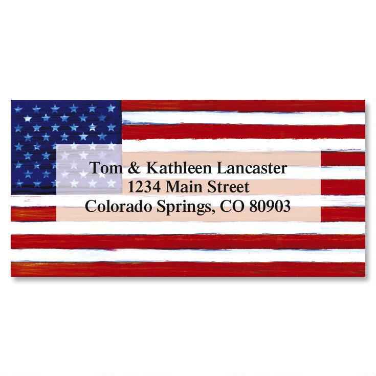 American Flag Border Return Address Labels | Colorful Images