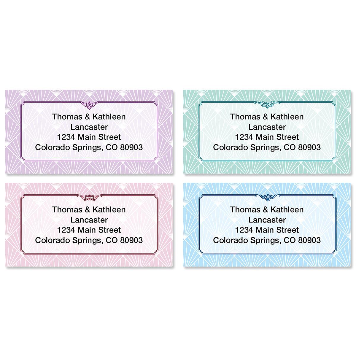 Art Deco Border Return Address Labels | Colorful Images