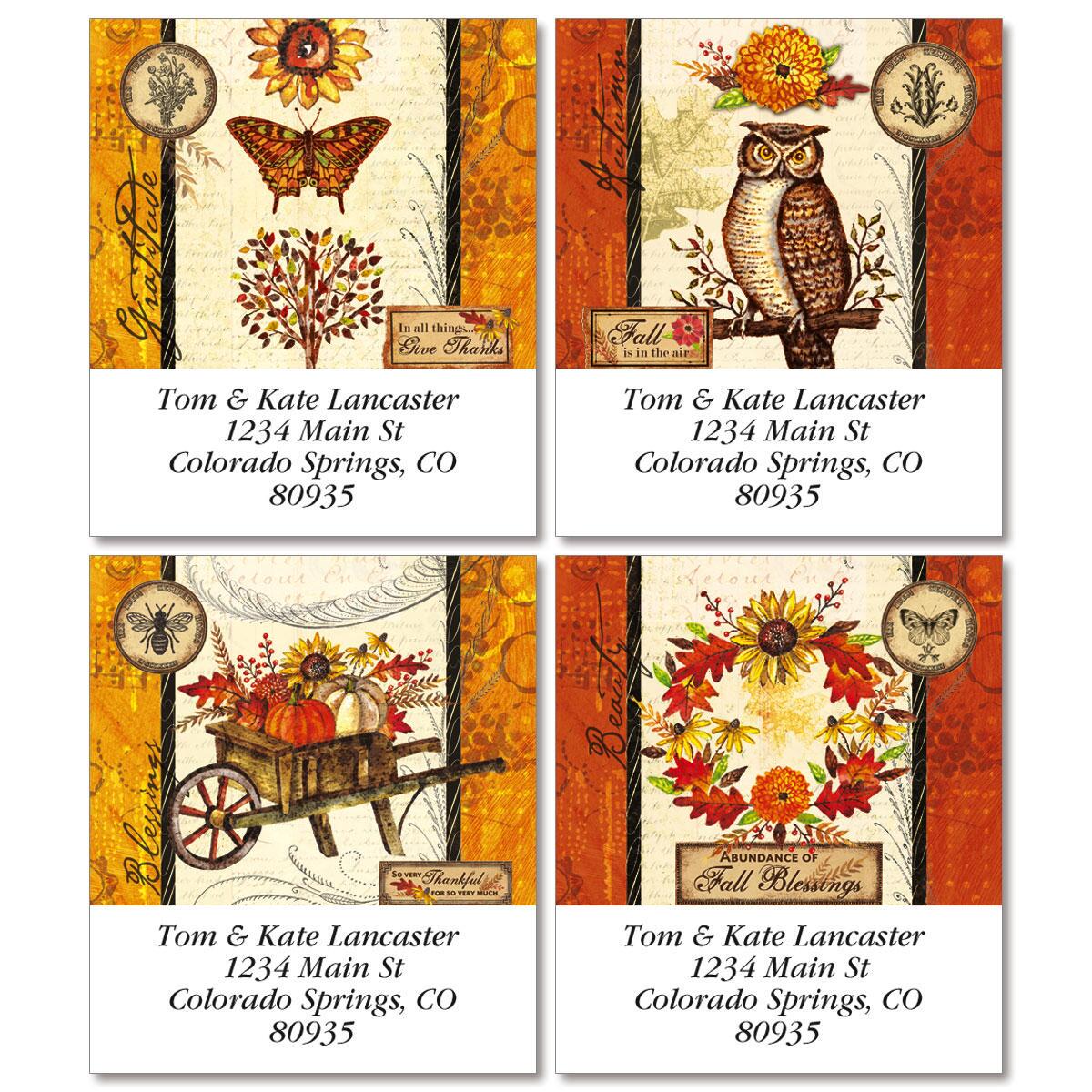 Autumn Beauty Select Return Address Labels (4 Designs) y2328 | Colorful ...