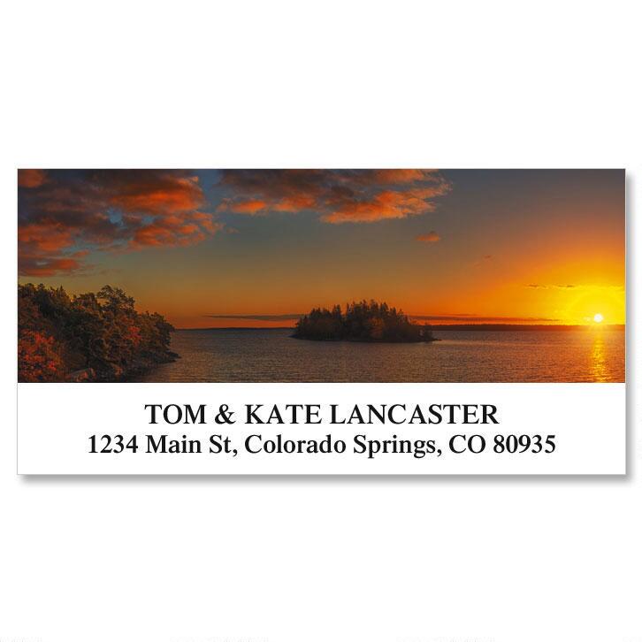 Autumn Sunset Deluxe Return Address Labels | Colorful Images
