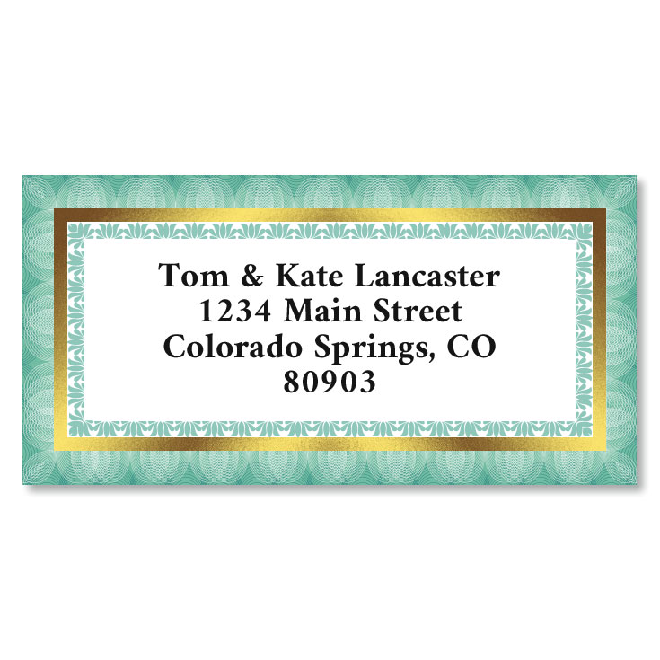 Simple Frame Foil Border Return Address Labels | Colorful Images