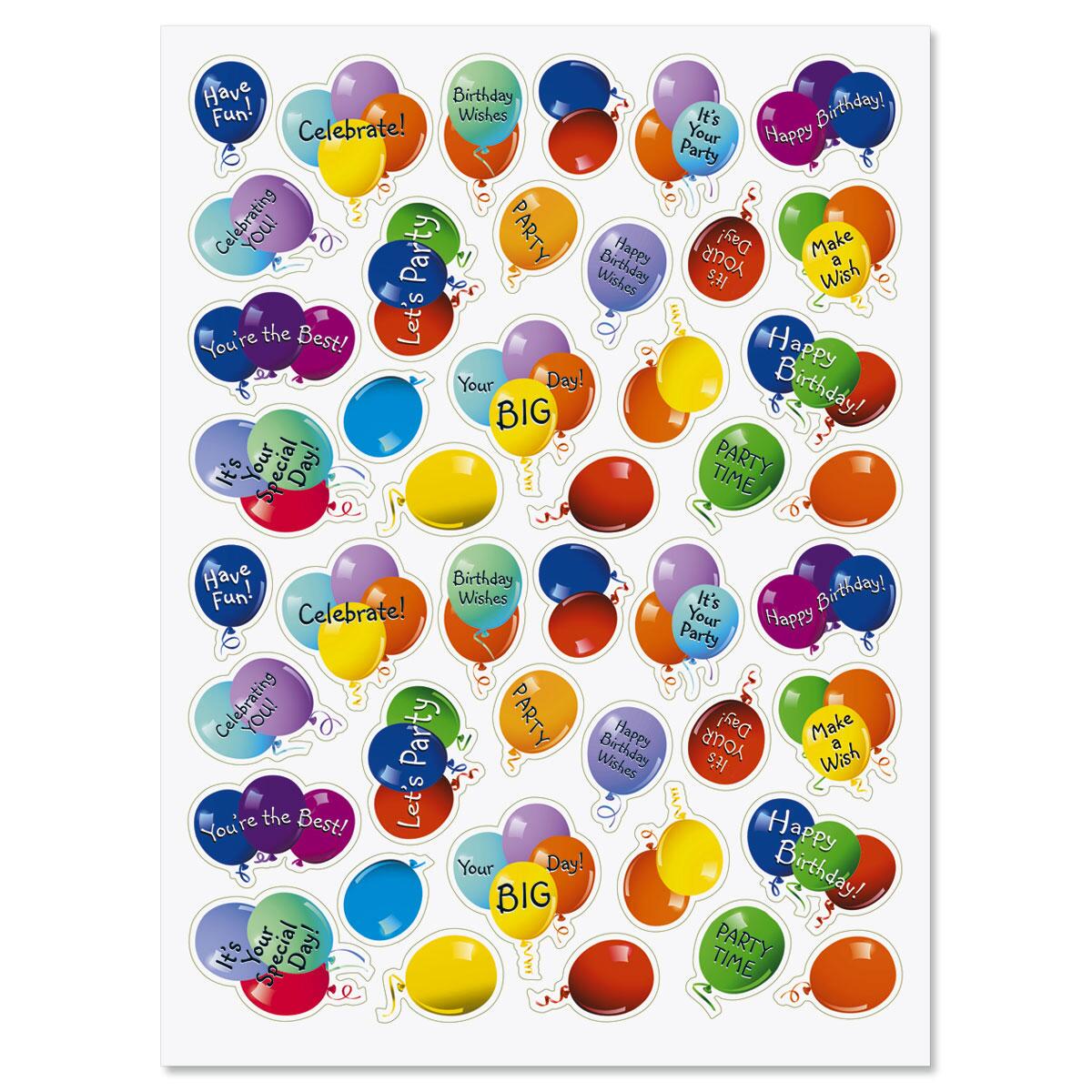Balloon Birthday Party Sticker | Colorful Images