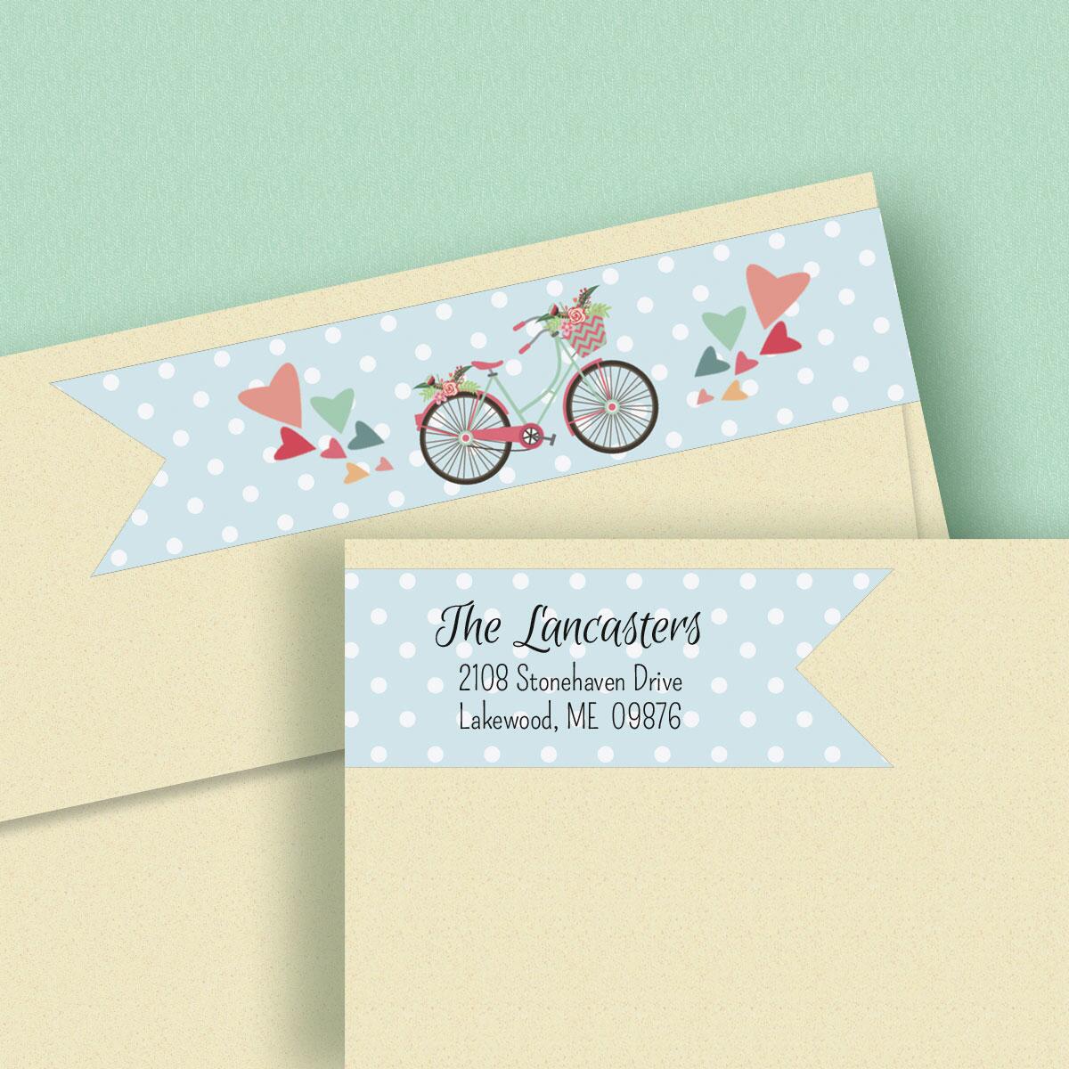 Bicycle Connect Wrap Diecut Return Address Labels (4 Designs ...