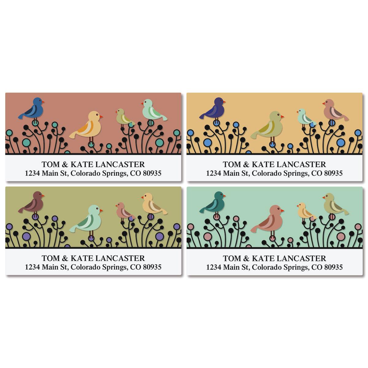 Bird Garden Deluxe Return Address Labels | Colorful Images