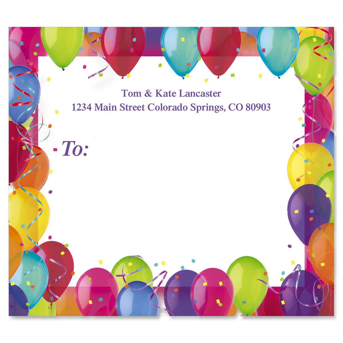 Birthday Balloons Package Labels | Colorful Images
