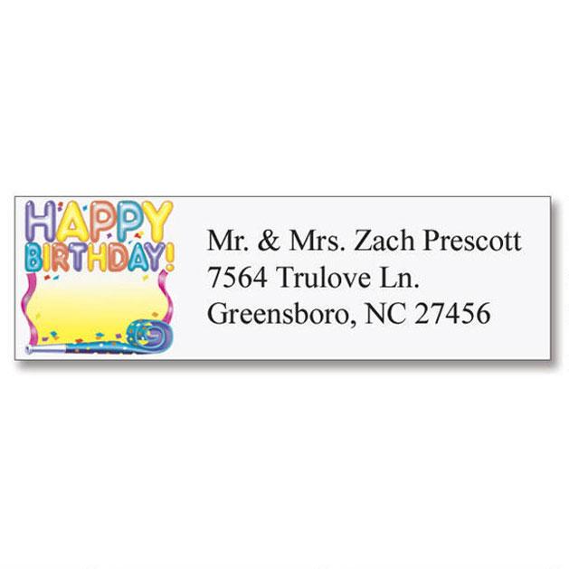 Birthday Classic Return Address Labels | Colorful Images