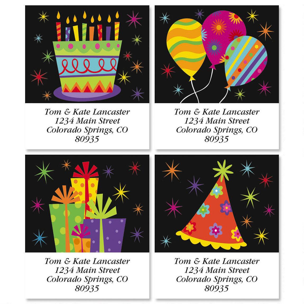Birthday Select Return Address Labels | Colorful Images