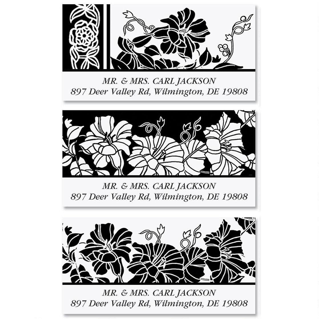 Black and White Deluxe Return Address Labels | Colorful Images