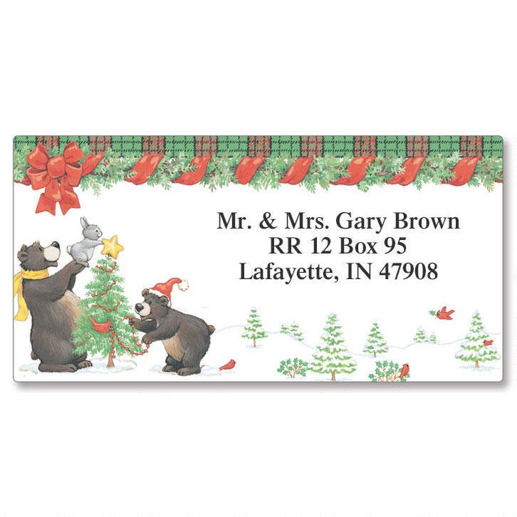 Black Bears Border Return Address Labels | Colorful Images