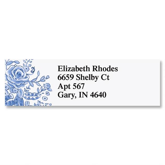 Blue Bouquet Classic Return Address Labels | Colorful Images