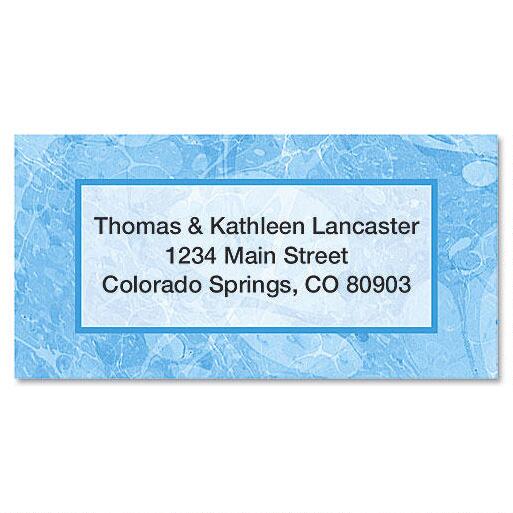 Blue Marble Border Return Address Labels | Colorful Images