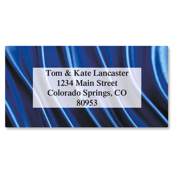 Blue Silk Border Return Address Labels | Colorful Images