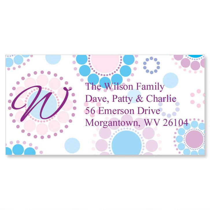 Bright and Bold Initial Border Return Address Labels | Colorful Images