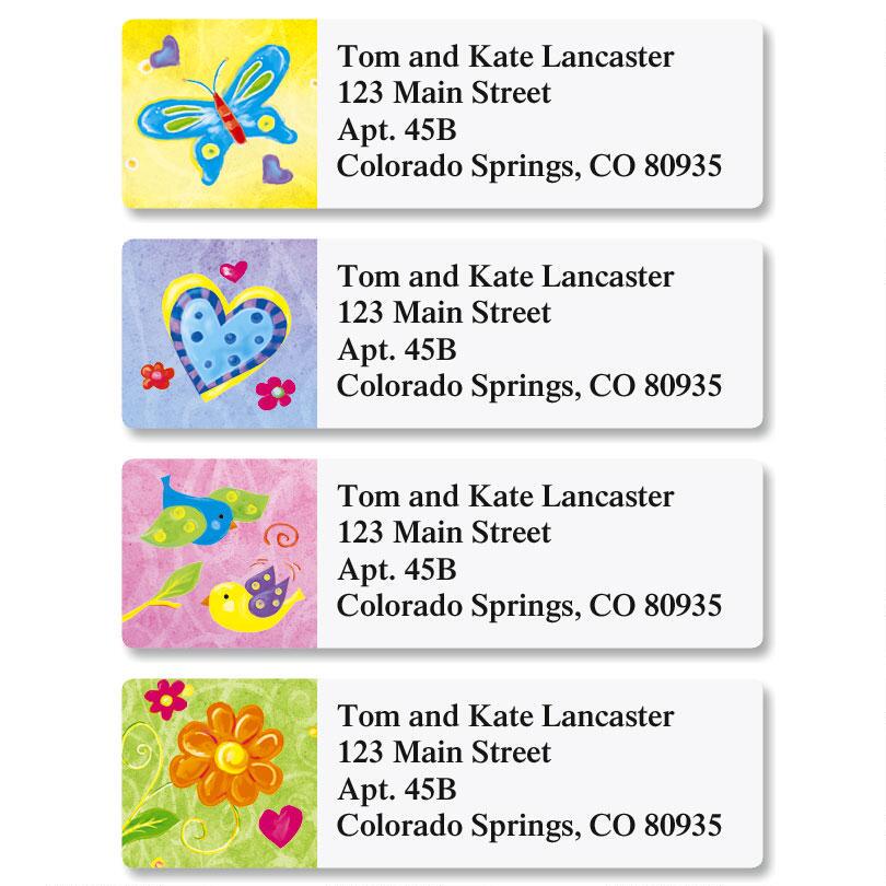 Bright & Bold Classic Return Address Labels | Colorful Images