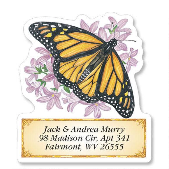 Brilliant Butterflies Diecut Return Address Labels | Colorful Images
