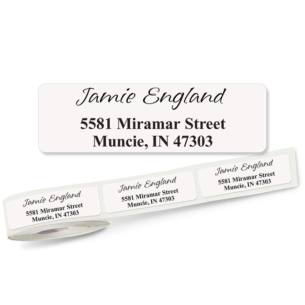 Brushed Font Front & Center, Unlined Rolled Address Labels | Colorful ...