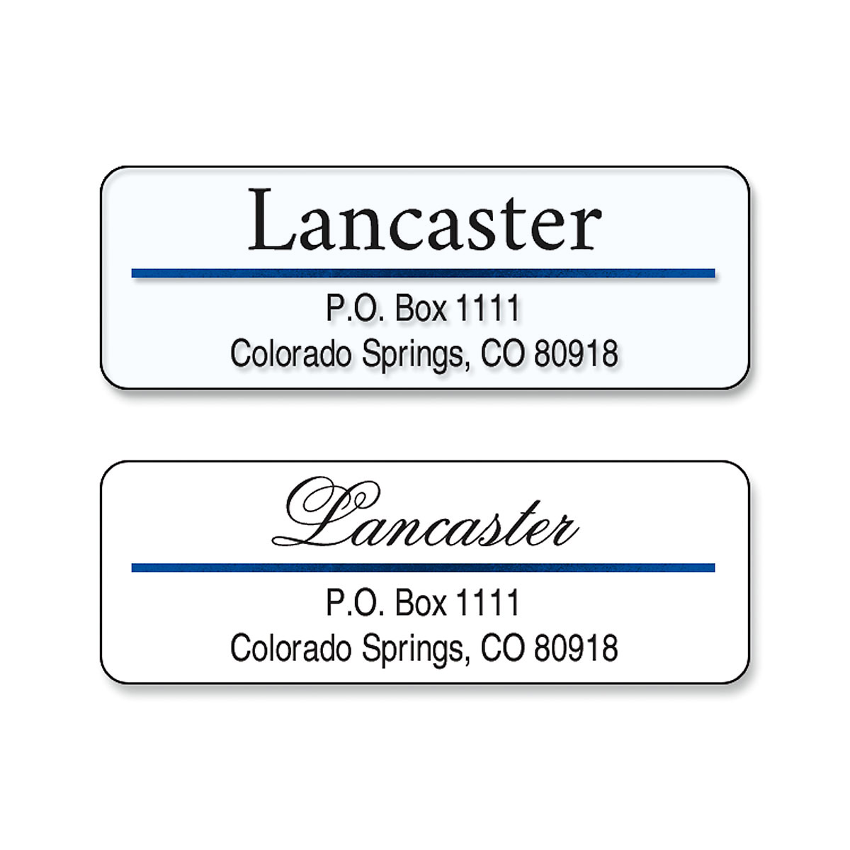 Blue Foil Accent Line Return Address Labels | Colorful Images