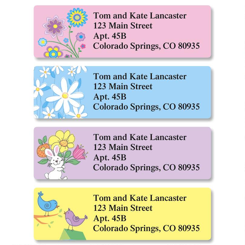 Carefree Spring Classic Return Address Labels | Colorful Images