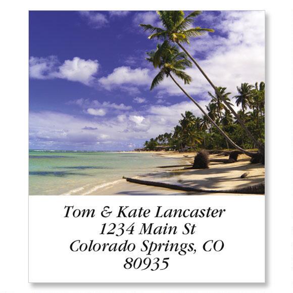Caribbean Beach Select Return Address Labels | Colorful Images