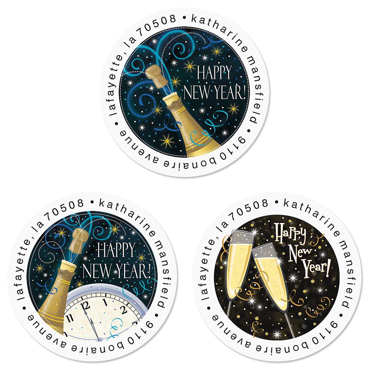 Cheers Round Celebration Return Address Labels | Colorful Images