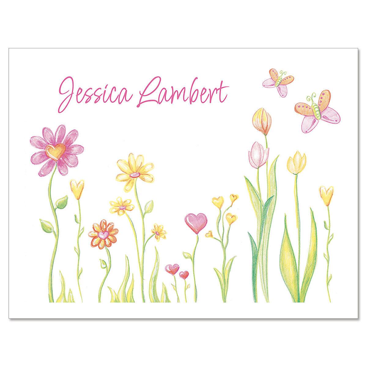 Cheery Flowers Custom Note Cards | Colorful Images