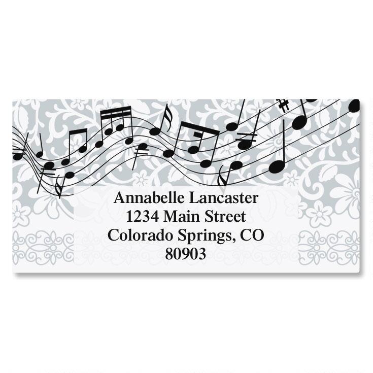 Chorus Line Border Address Labels | Colorful Images