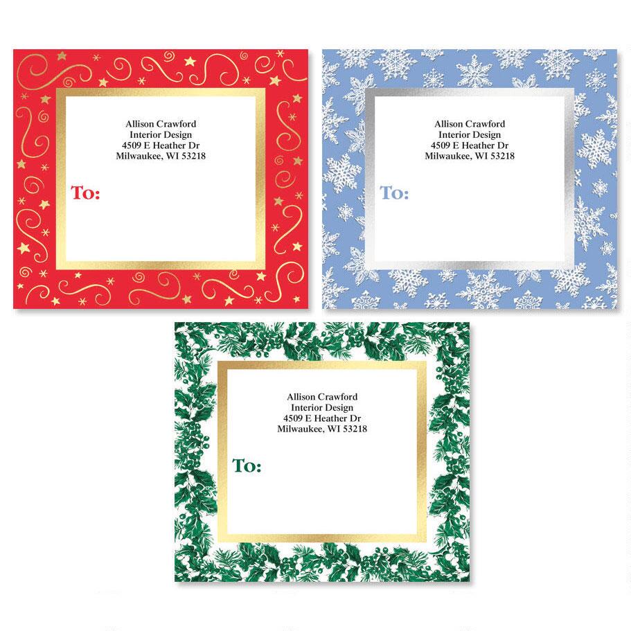 Christmas Border Package Labels | Colorful Images
