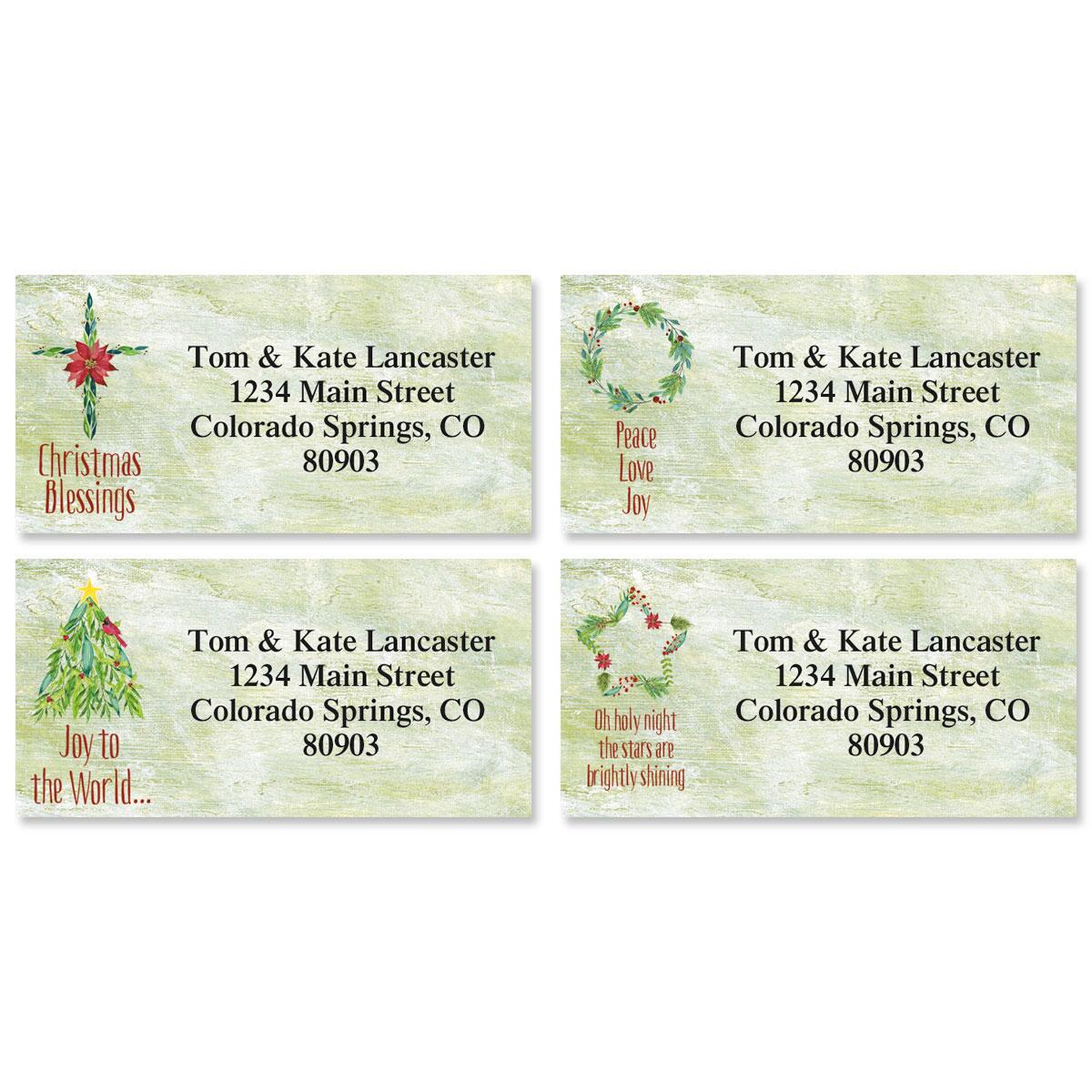 Christmas Garlands Border Return Address Labels (4 Designs) y2330 ...