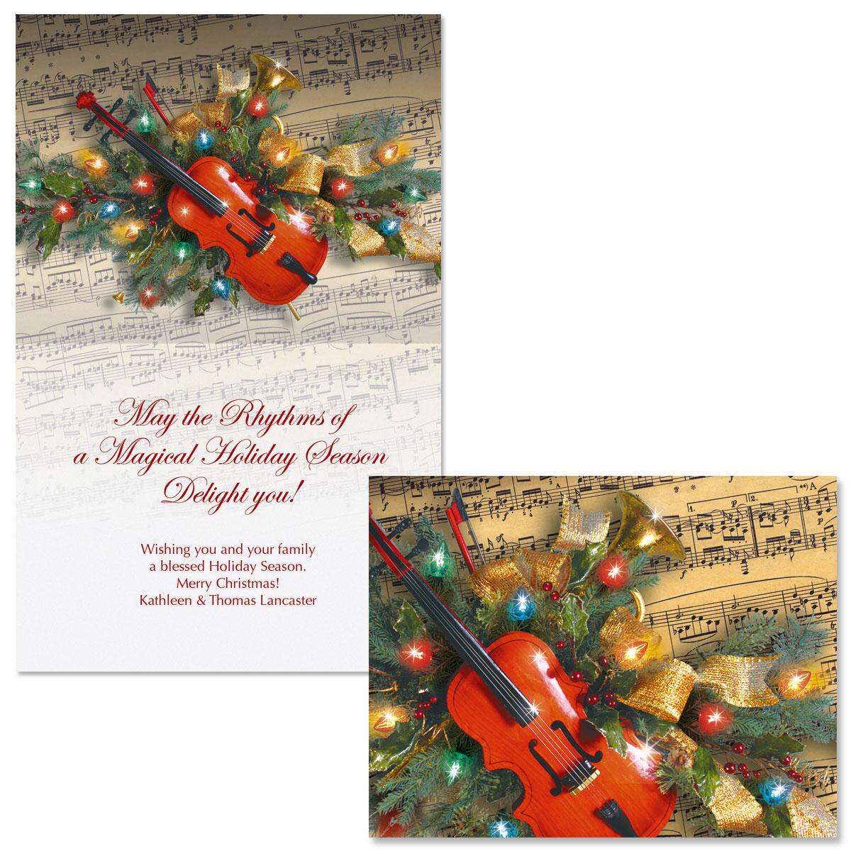 Christmas Music Note Card Size Christmas Cards | Colorful Images