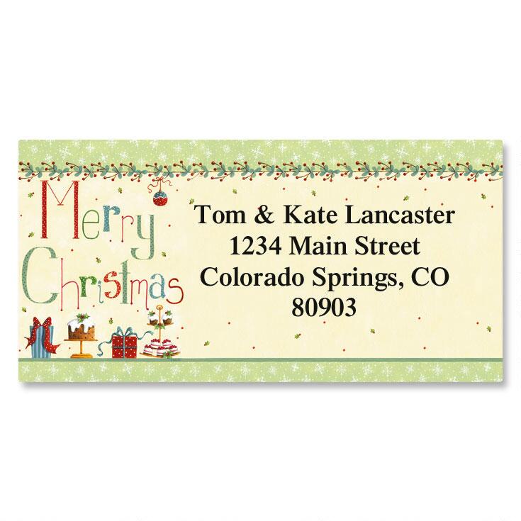 Christmas Treats Border Return Address Labels | Colorful Images