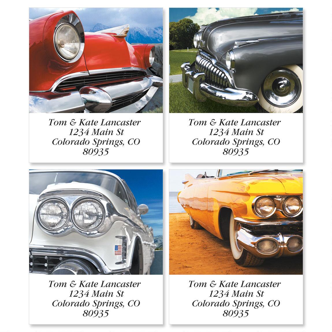 Classic Cars Select Return Address Labels | Colorful Images