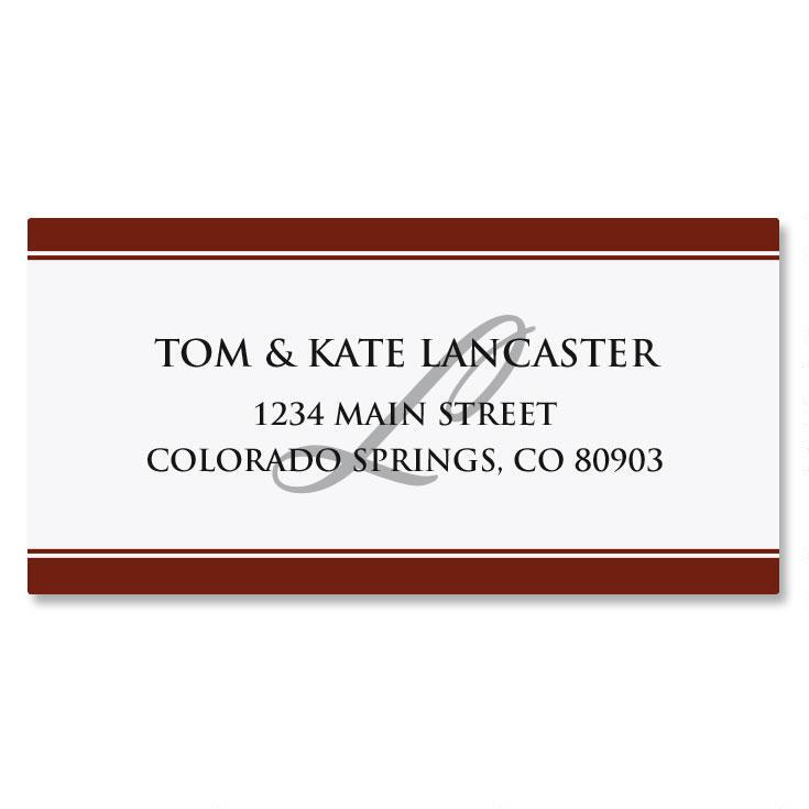 Classic Red Initial Border Return Address Labels | Colorful Images