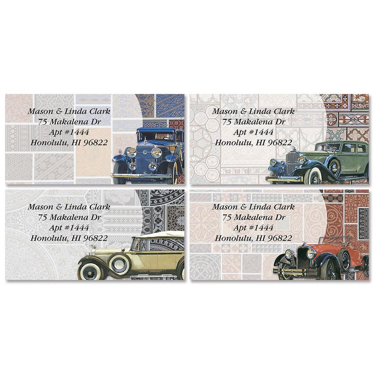 Classics Cars Border Return Address Labels | Colorful Images