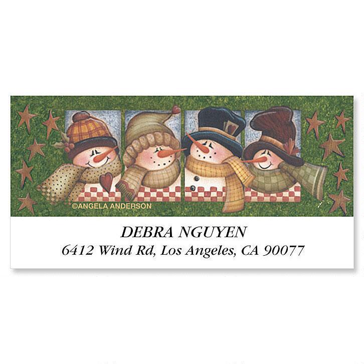 Clever Snowman Deluxe Return Address Labels | Colorful Images