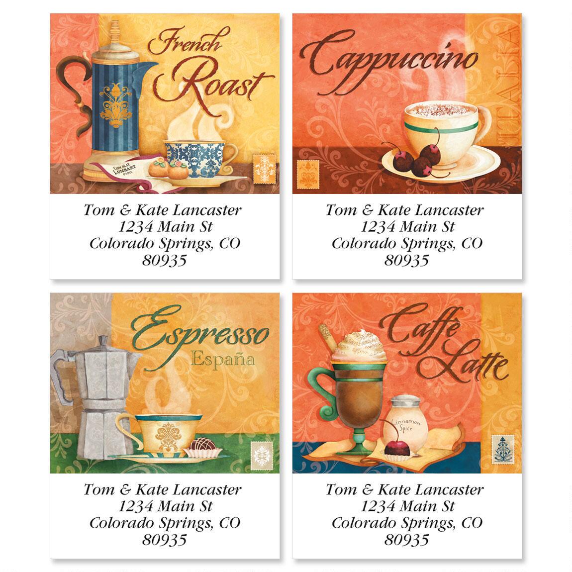 Coffee House Select Return Address Labels | Colorful Images