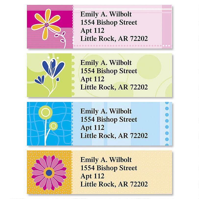 Color Floral Classic Return Address Labels | Colorful Images