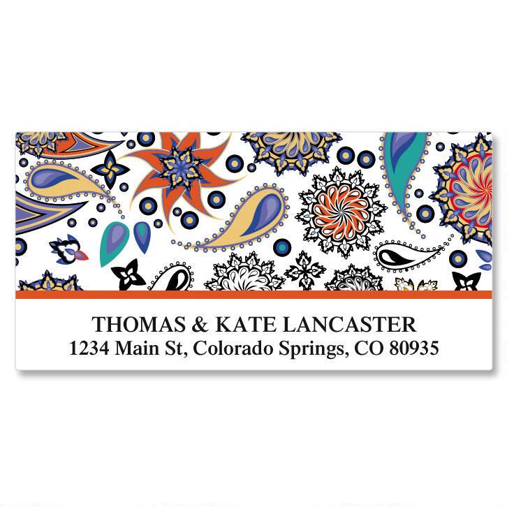 Color Paisley Deluxe Return Address Labels | Colorful Images