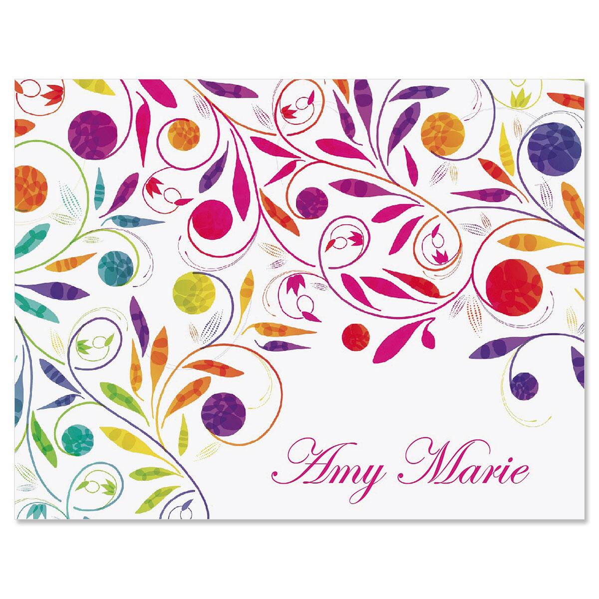 Color Swirl Custom Note Cards | Colorful Images