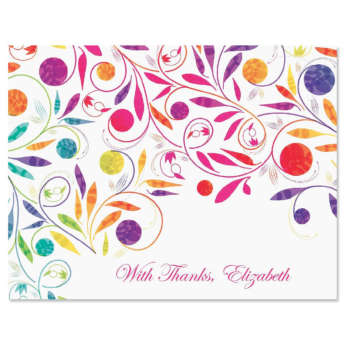 Color Swirl Custom Thank You Cards | Colorful Images