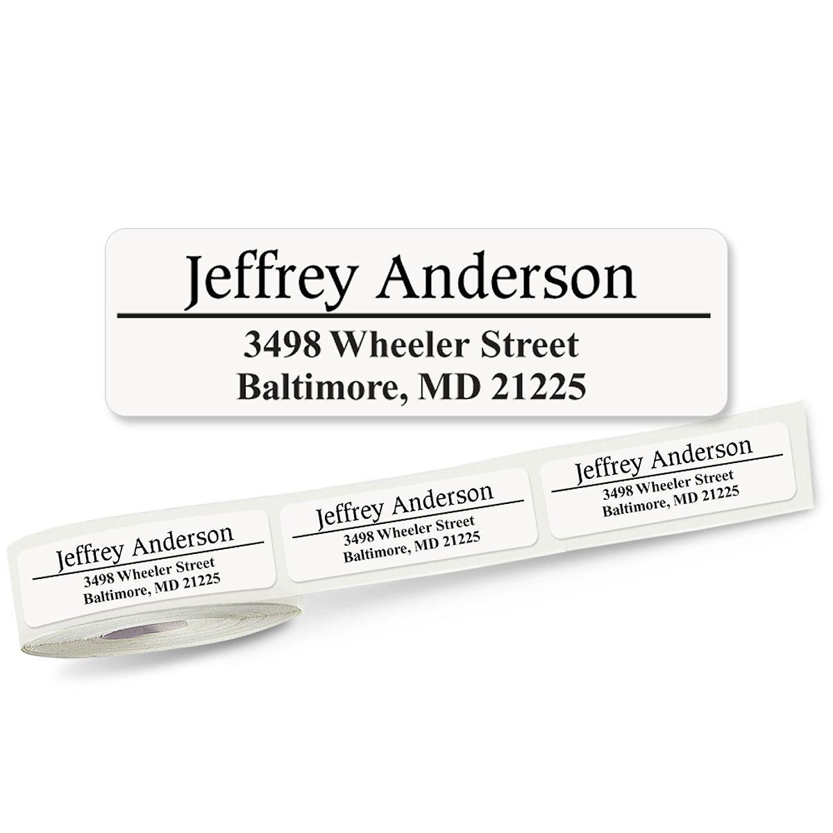 Conventional Front and Center Lined Rolled Address Labels | Colorful Images