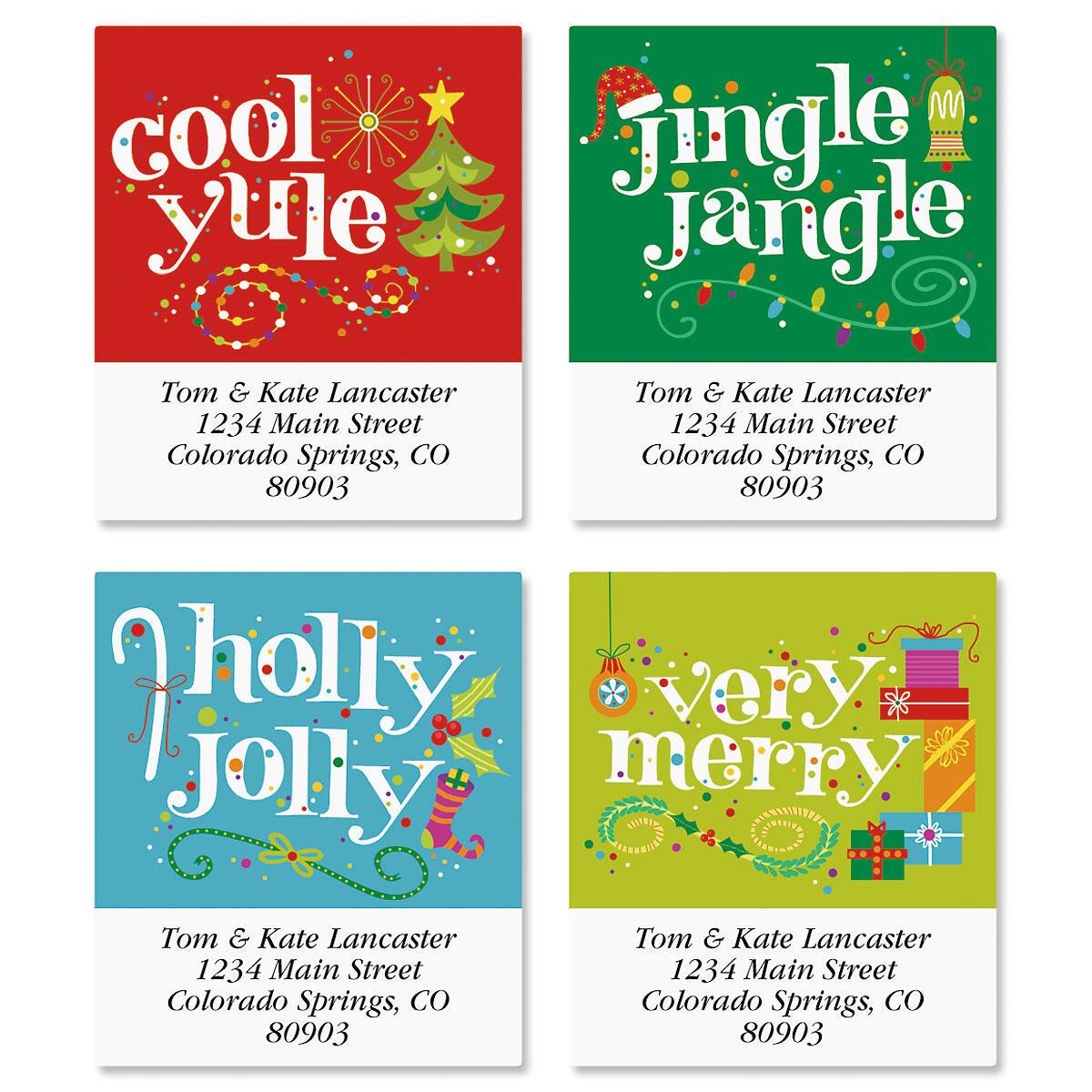 Cool Yule Select Return Address Labels | Colorful Images