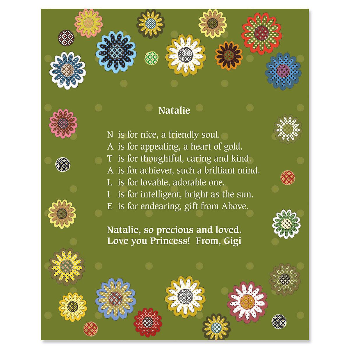Daisy Flower Name Poem Print | Colorful Images