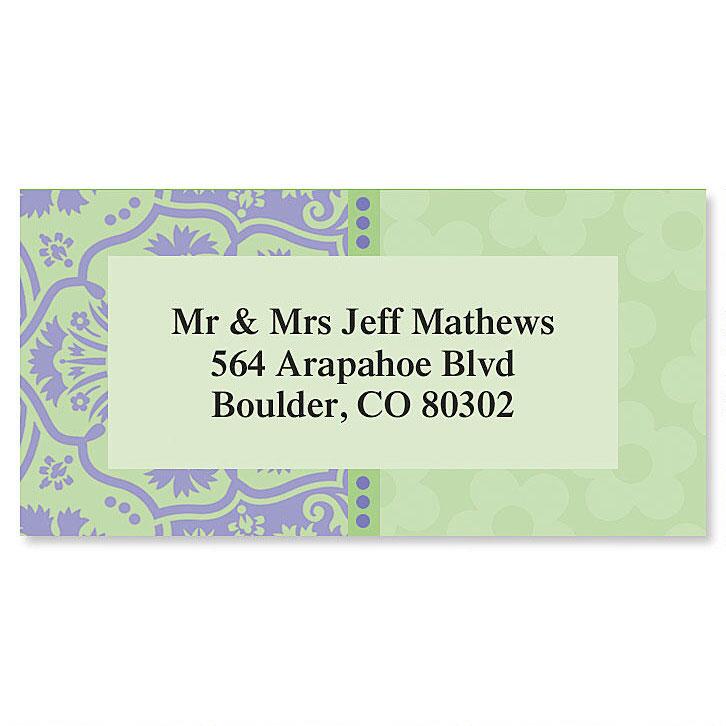 Damask Border Return Address Labels | Colorful Images