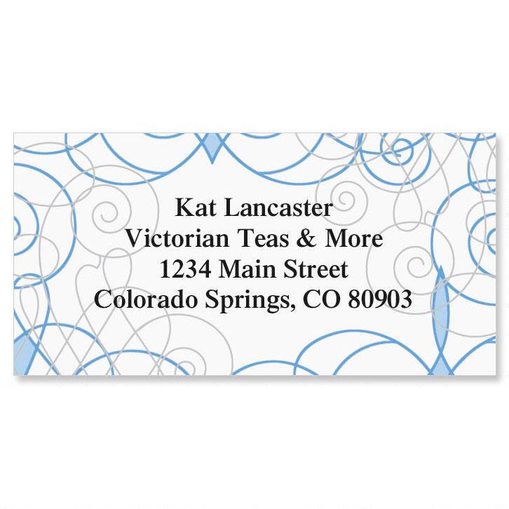 Daphne Swirls Border Return Address Labels | Colorful Images