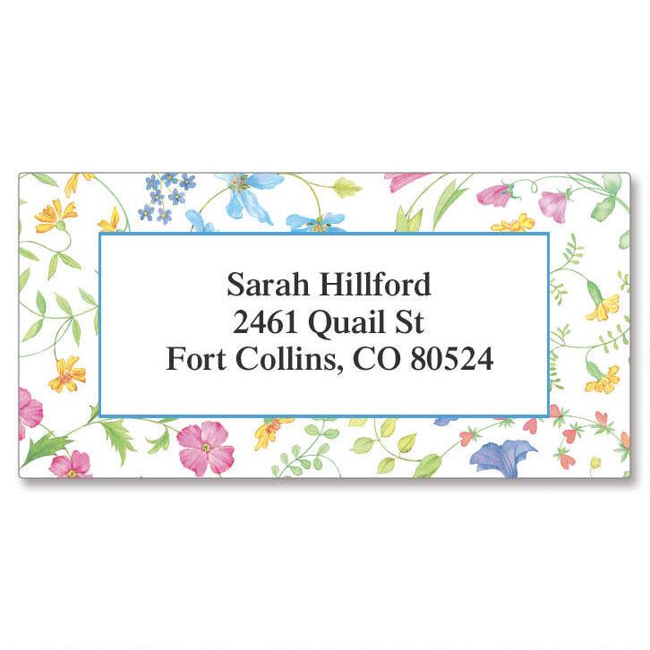 Delicate Floral Border Return Address Labels | Colorful Images