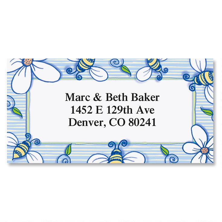 Delightful Bees Border Return Address Labels | Colorful Images