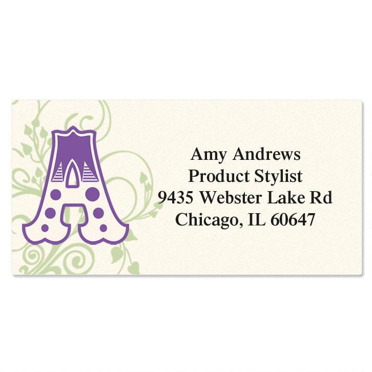 Deluxe Letters Initial Border Return Address Labels | Colorful Images