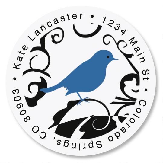 Distinctive Bird Round Return Address Labels | Colorful Images