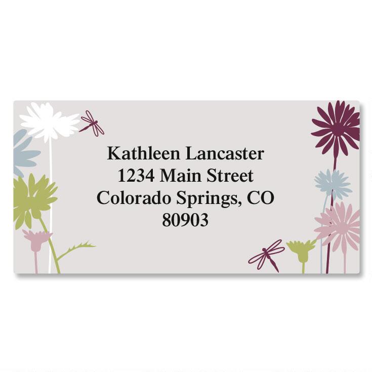Dragonfly Border Address Labels | Colorful Images