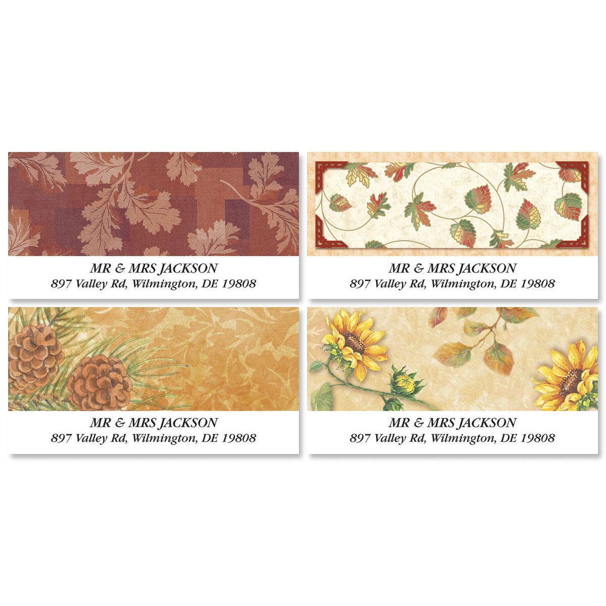 Elaborate Fall Deluxe Return Address Labels | Colorful Images